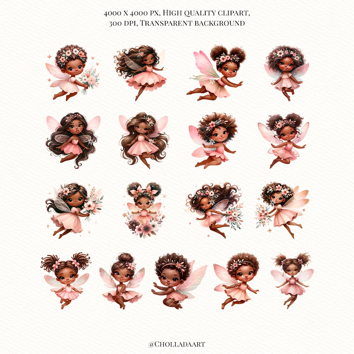 Fairies and Flowers Clipart, Watercolor Fairy, Fairy Garden Png, Fairy ...