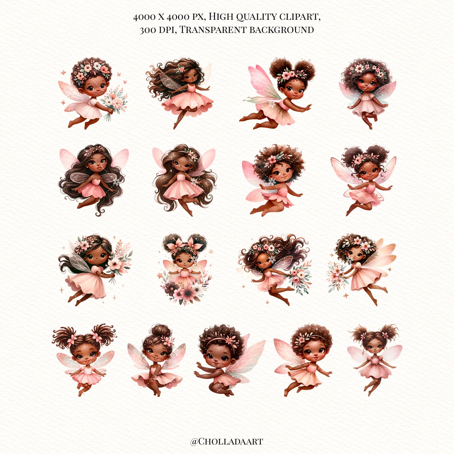 Fairies and Flowers Clipart, Watercolor Fairy, Fairy Garden Png, Fairy ...