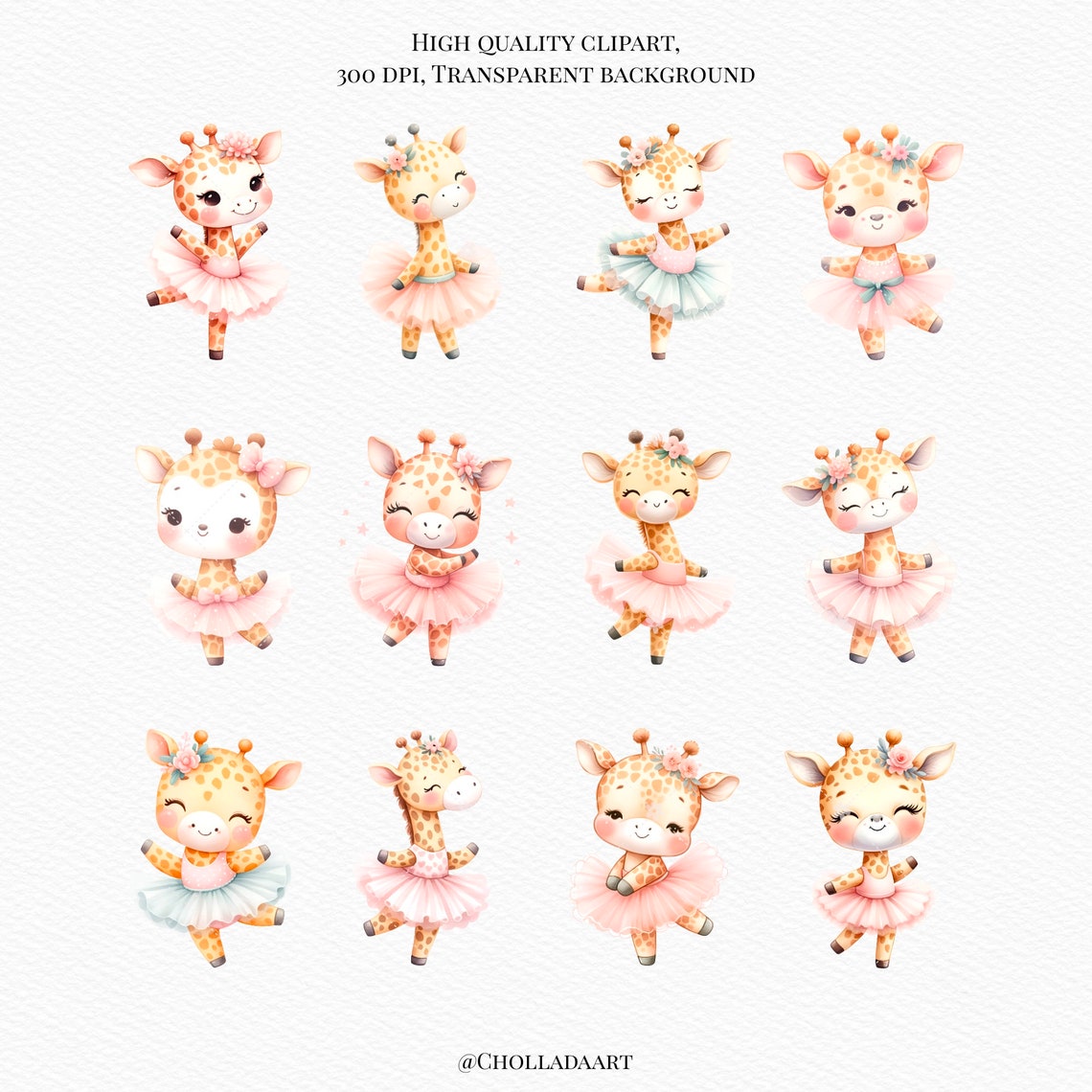 Watercolor Giraffe Clipart, Giraffe Clipart, Cute Giraffe Clipart, Baby ...