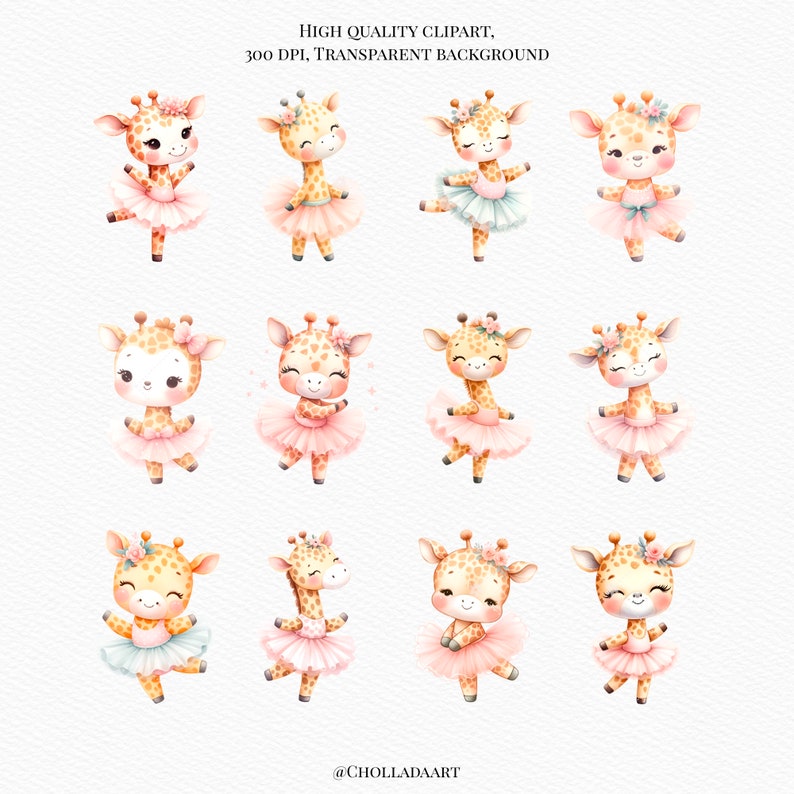 Watercolor Giraffe Clipart, Giraffe Clipart, Cute Giraffe Clipart, Baby ...
