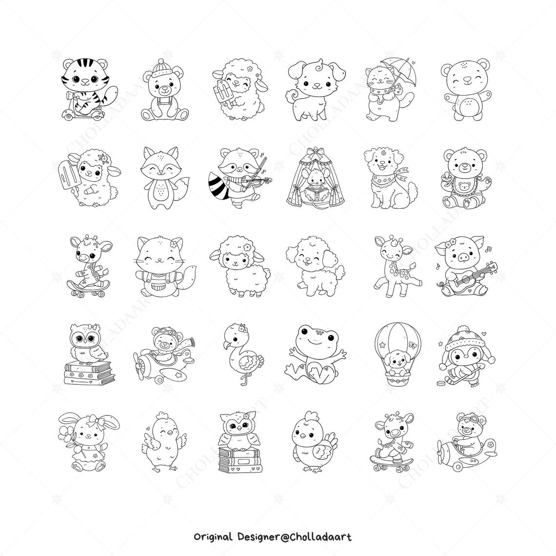 100 Cute Animal SVG Bundle, Animal SVG Bundle, Doodle Animal Clipart ...