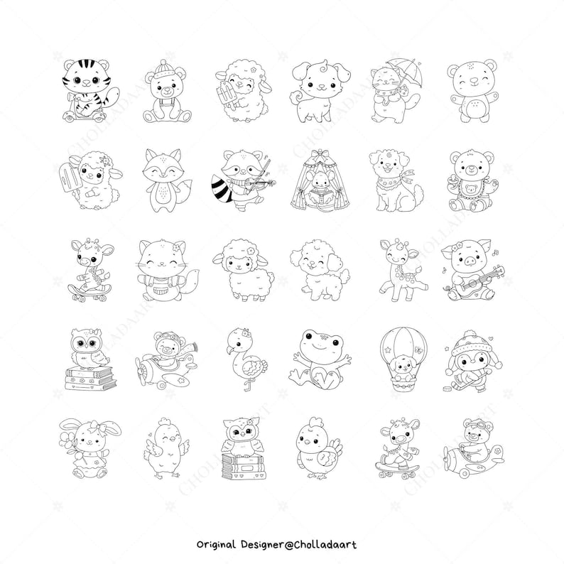 100 Cute Animal SVG Bundle, Animal SVG Bundle, Doodle Animal Clipart ...