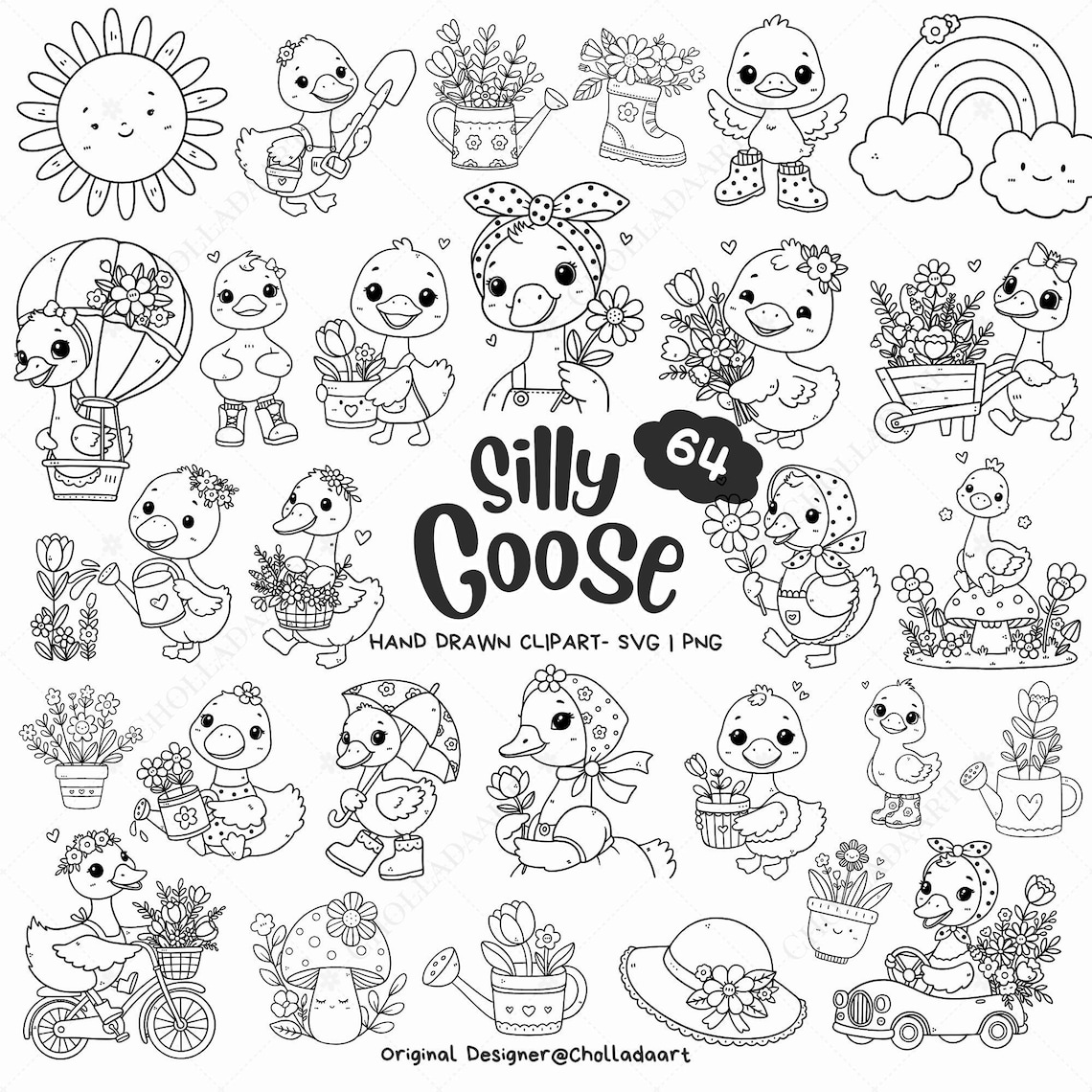 64 Silly Goose SVG Bundle, Goose SVG Bundle, Silly Goose Clipart ...