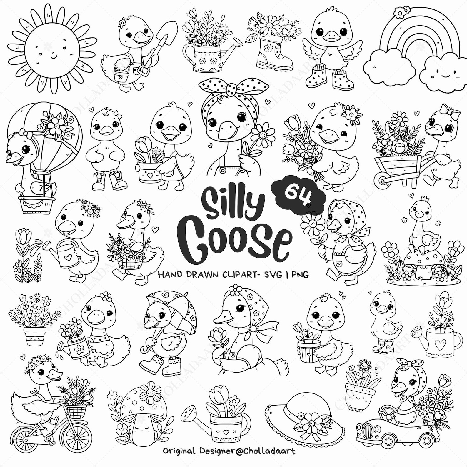 64 Silly Goose SVG Bundle, Goose SVG Bundle, Silly Goose Clipart ...