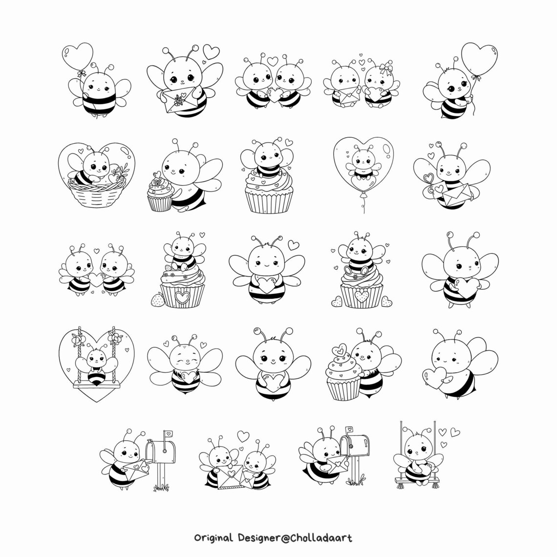 Cute Bumblebee SVG Bundle, Bee SVG Bundle, Valentine Bumblebee SVG ...