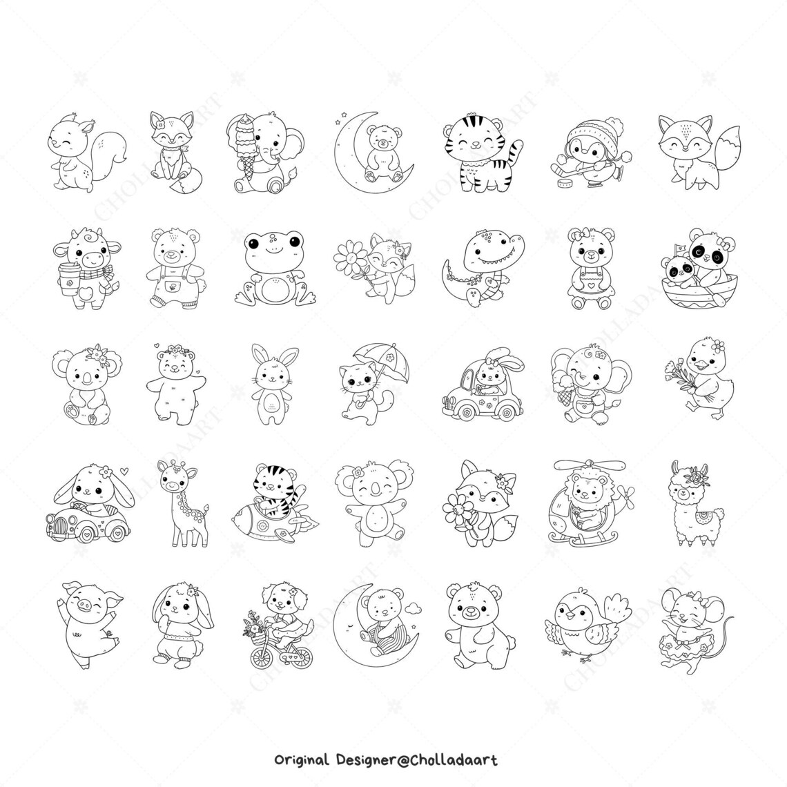 100 Cute Animal SVG Bundle, Animal SVG Bundle, Doodle Animal Clipart ...
