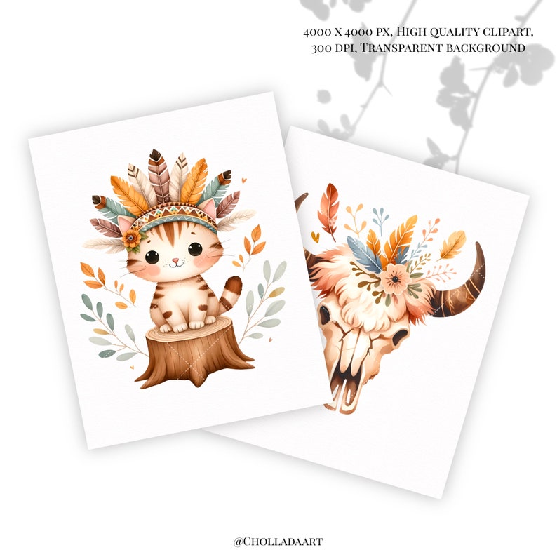 Watercolor Tribal Animals Clipart, Tribal Animals Clipart, Tribal ...