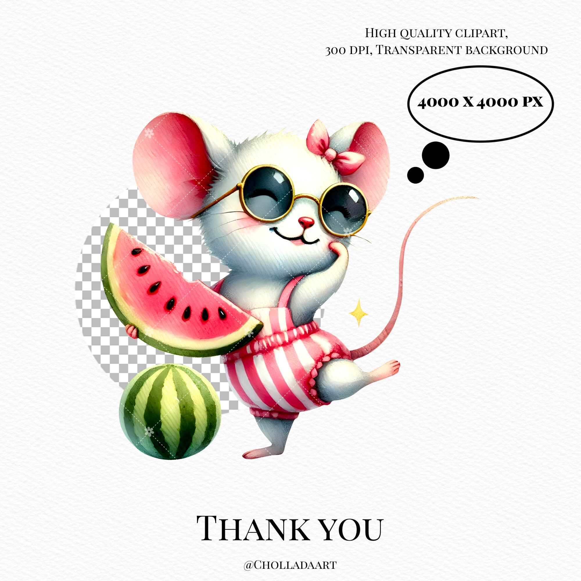 Hello Summer Animals Clipart, Watercolor Summer Animals Clipart, Summer ...