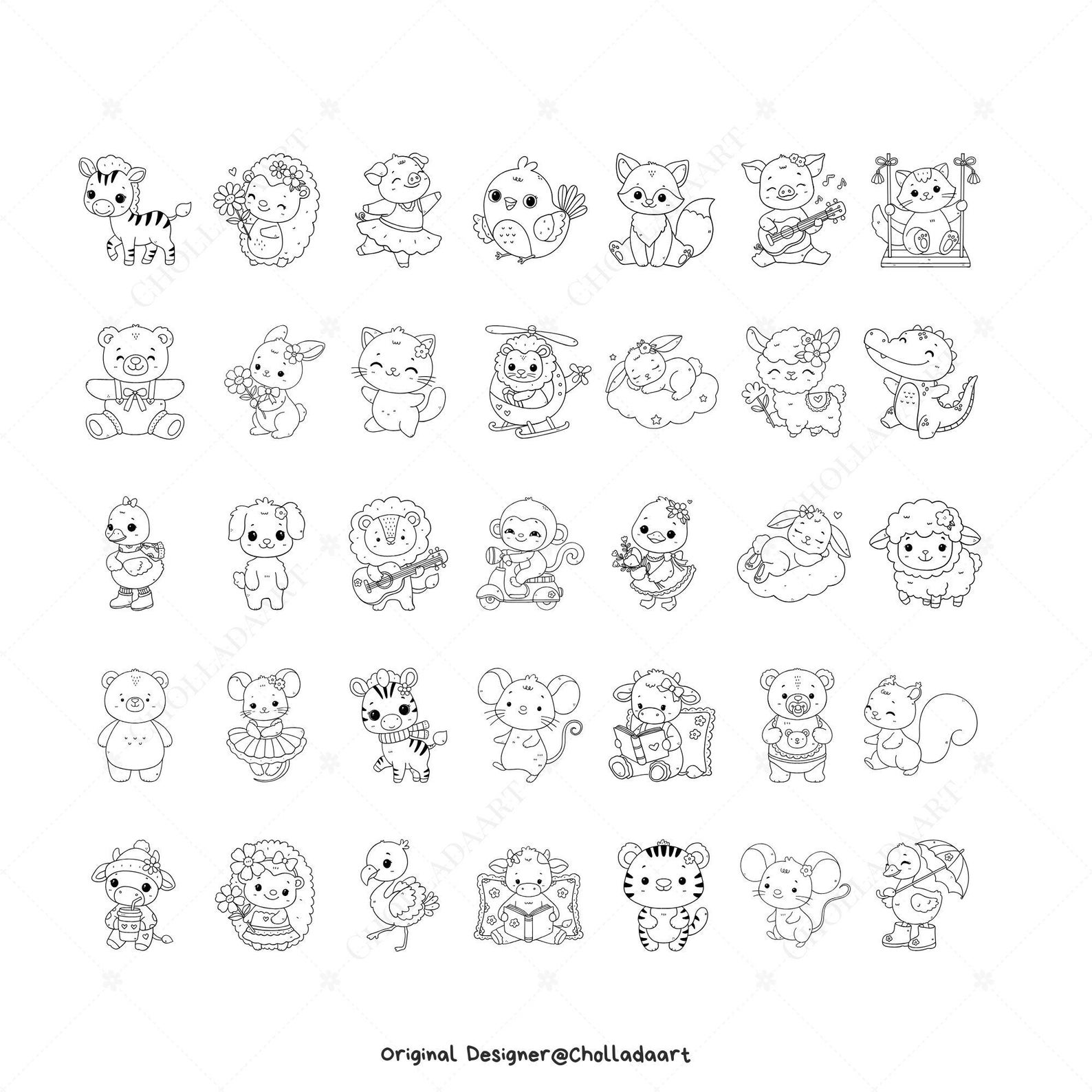 100 Cute Animal SVG Bundle, Animal SVG Bundle, Doodle Animal Clipart ...