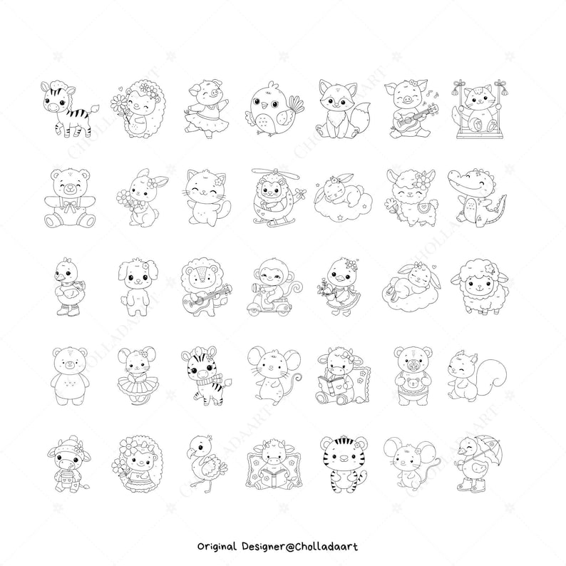 100 Cute Animal SVG Bundle, Animal SVG Bundle, Doodle Animal Clipart ...