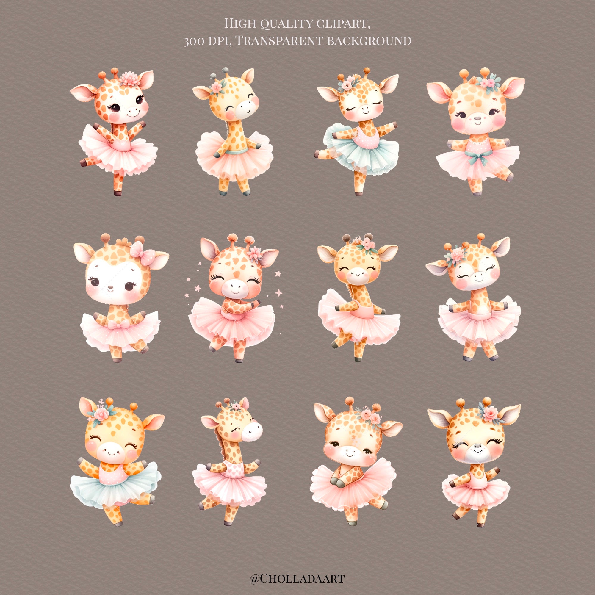 Watercolor Giraffe Clipart, Giraffe Clipart, Cute Giraffe Clipart, Baby ...