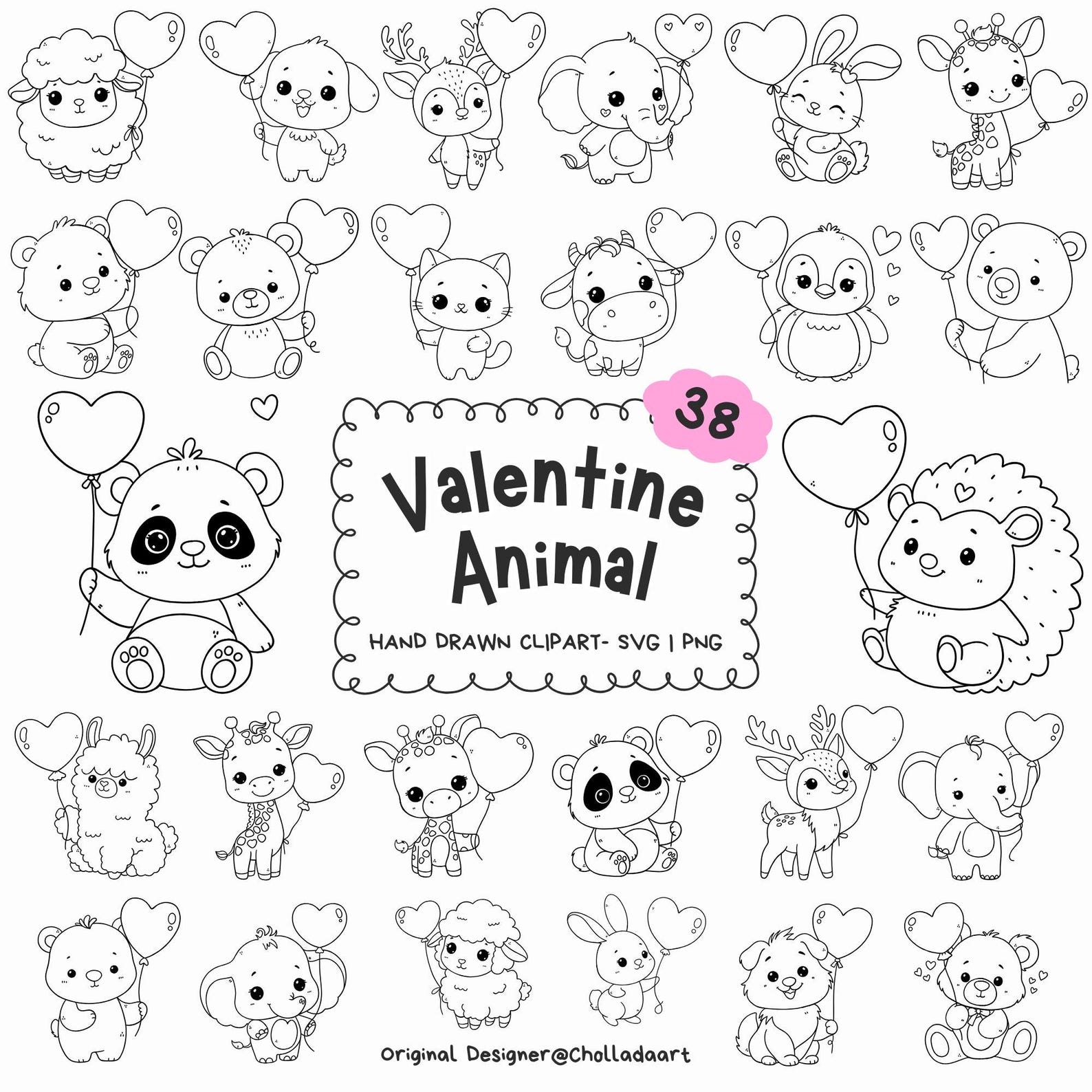 Valentine Animal SVG Bundle, Valentine Animal SVG, Animal Valentine Svg ...