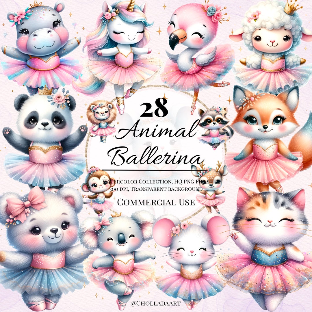 Animals Ballerinas Clipart, Tutu Cute Animal Ballerina Clipart ...