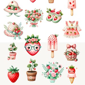 Watercolor Strawberry Silly Goose Clipart, Strawberry Goose Clipart ...