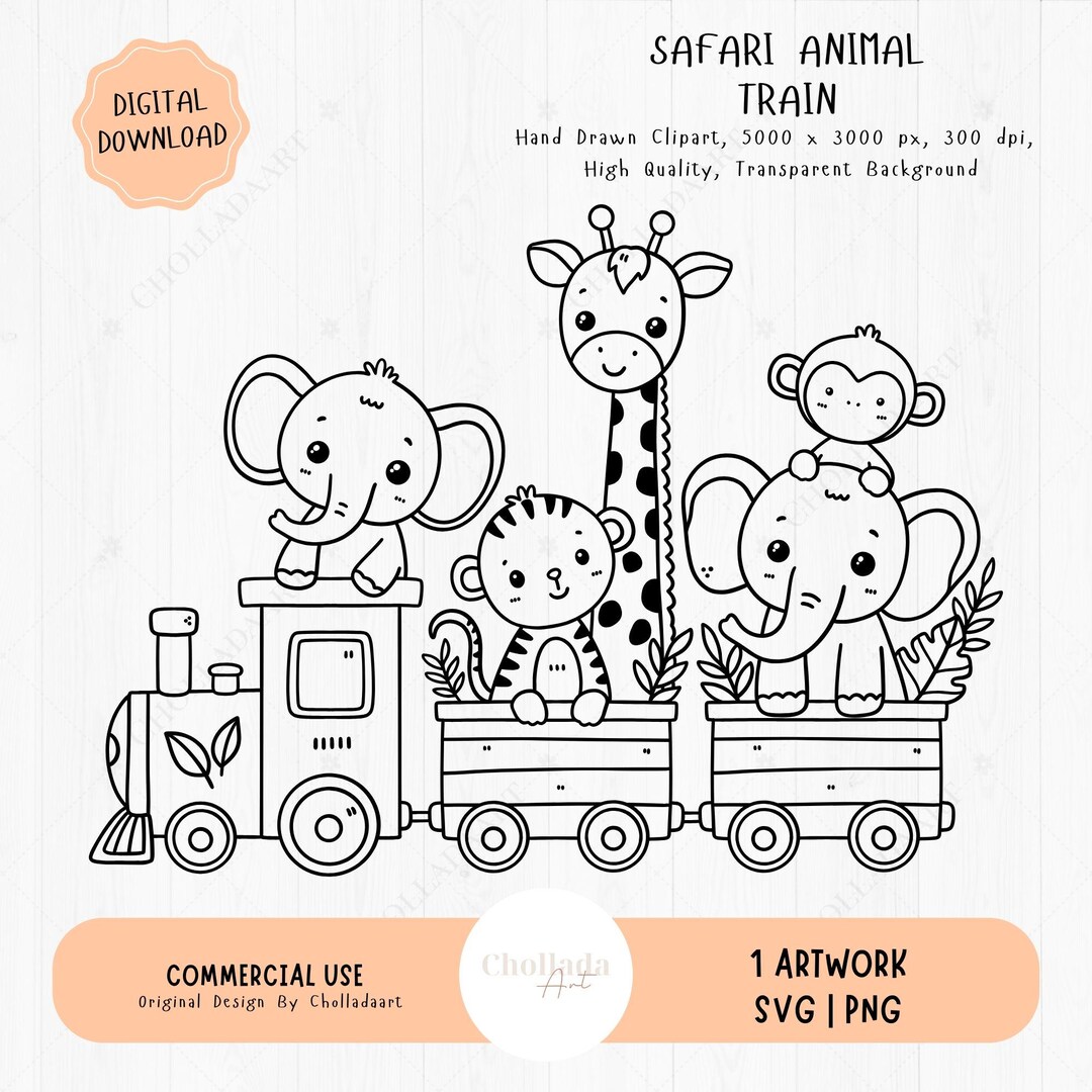 Safari Animal Train SVG File, Safari Animal SVG, Safari SVG, Safari ...
