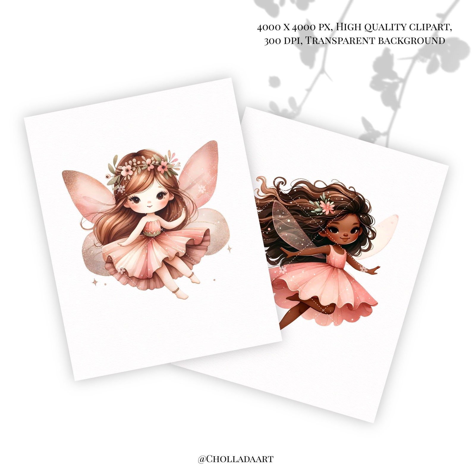 Fairies and Flowers Clipart, Watercolor Fairy, Fairy Garden Png, Fairy ...