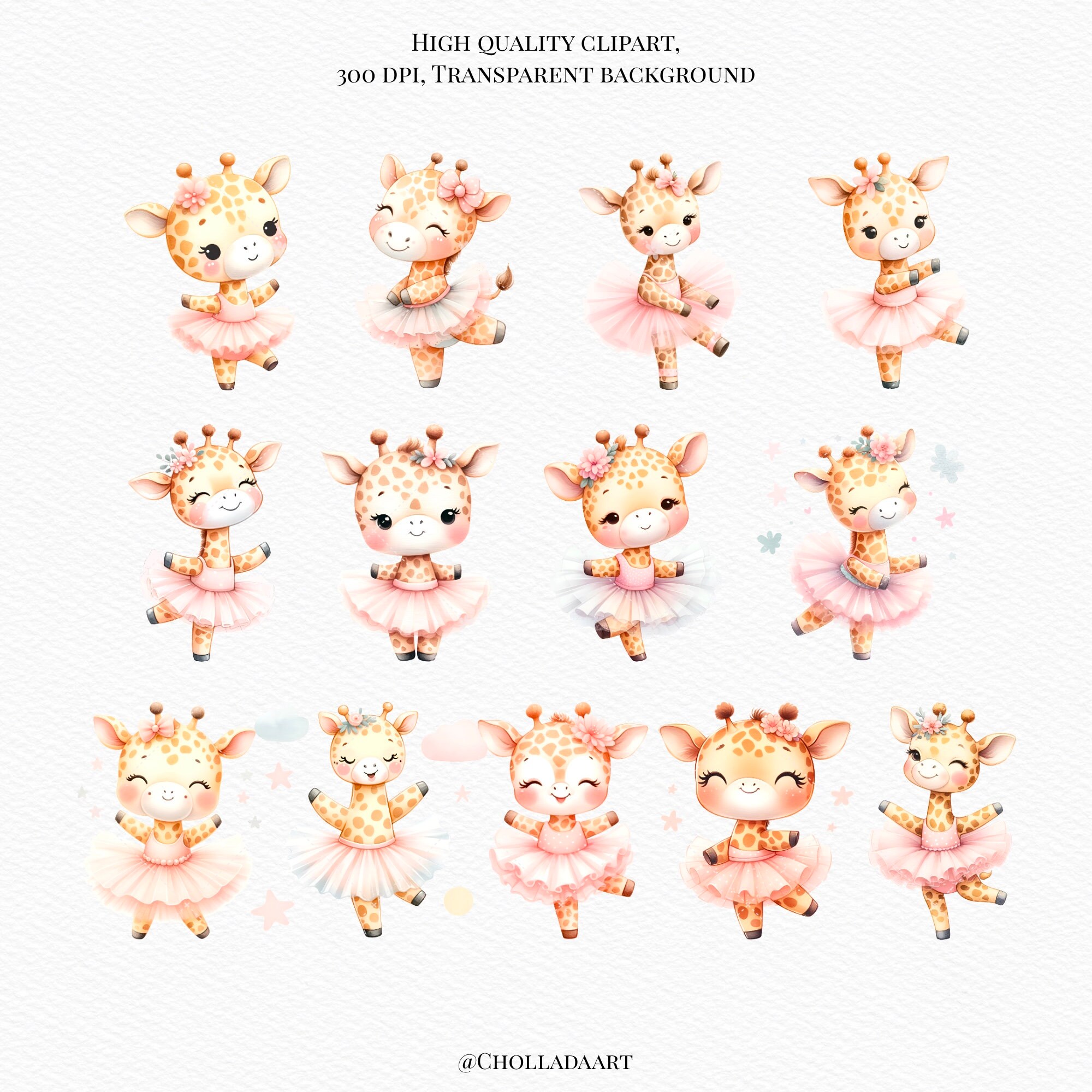 Watercolor Giraffe Clipart, Giraffe Clipart, Cute Giraffe Clipart, Baby ...