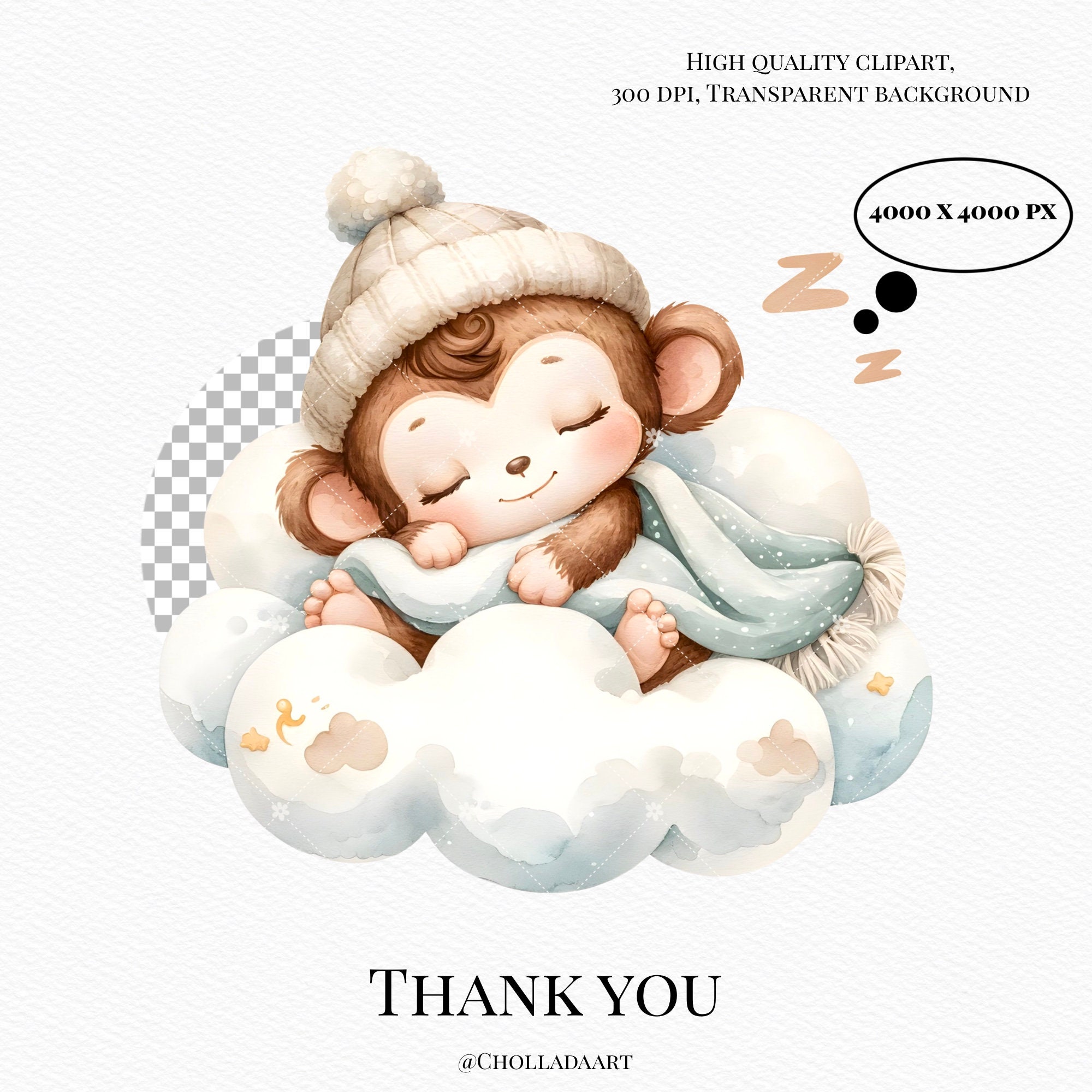 Watercolor Sleeping Animals Clipart, Sleeping Animals PNG, Sleepy ...