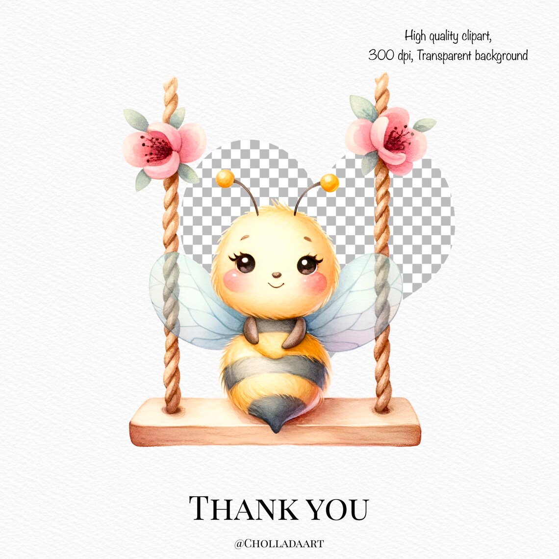 Watercolor Bumblebee Clipart, Bee Valentine PNG, Valentine Animal ...