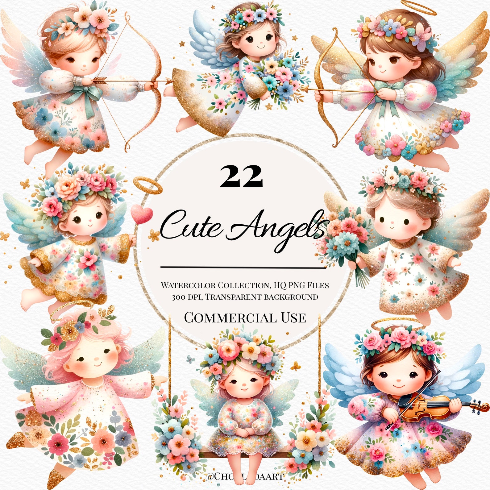 Cute Angel Clipart, Baby Angel Clipart, Angel Clipart, Cupid Clipart, Baby Clipart, Baby Shower ...