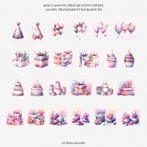 Mermaid Birthday Watercolor Clipart, Cute Mermaid Clipart, Mermaid ...