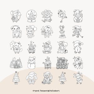 Christmas Animal Coloring Image, Christmas Coloring Image, Animal SVG ...