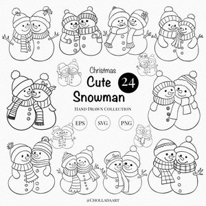Cute Snowman SVG, Christmas SVG, Christmas Clipart, Snowman Clip Art ...