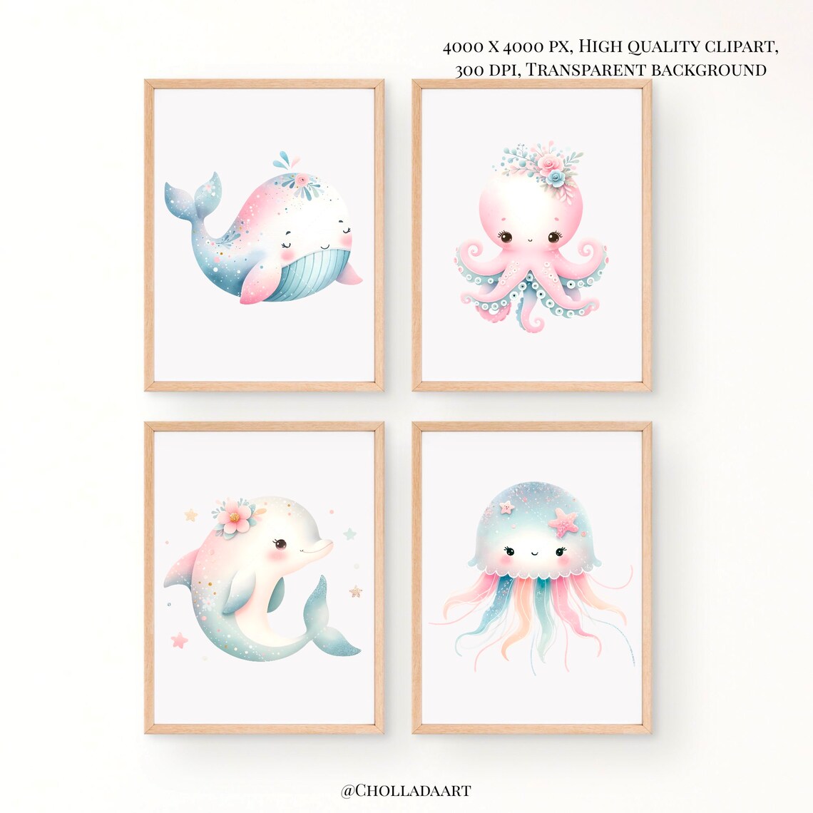 Under the Sea Clipart, Little Sea Animals Clipart, Undersea Watercolor ...