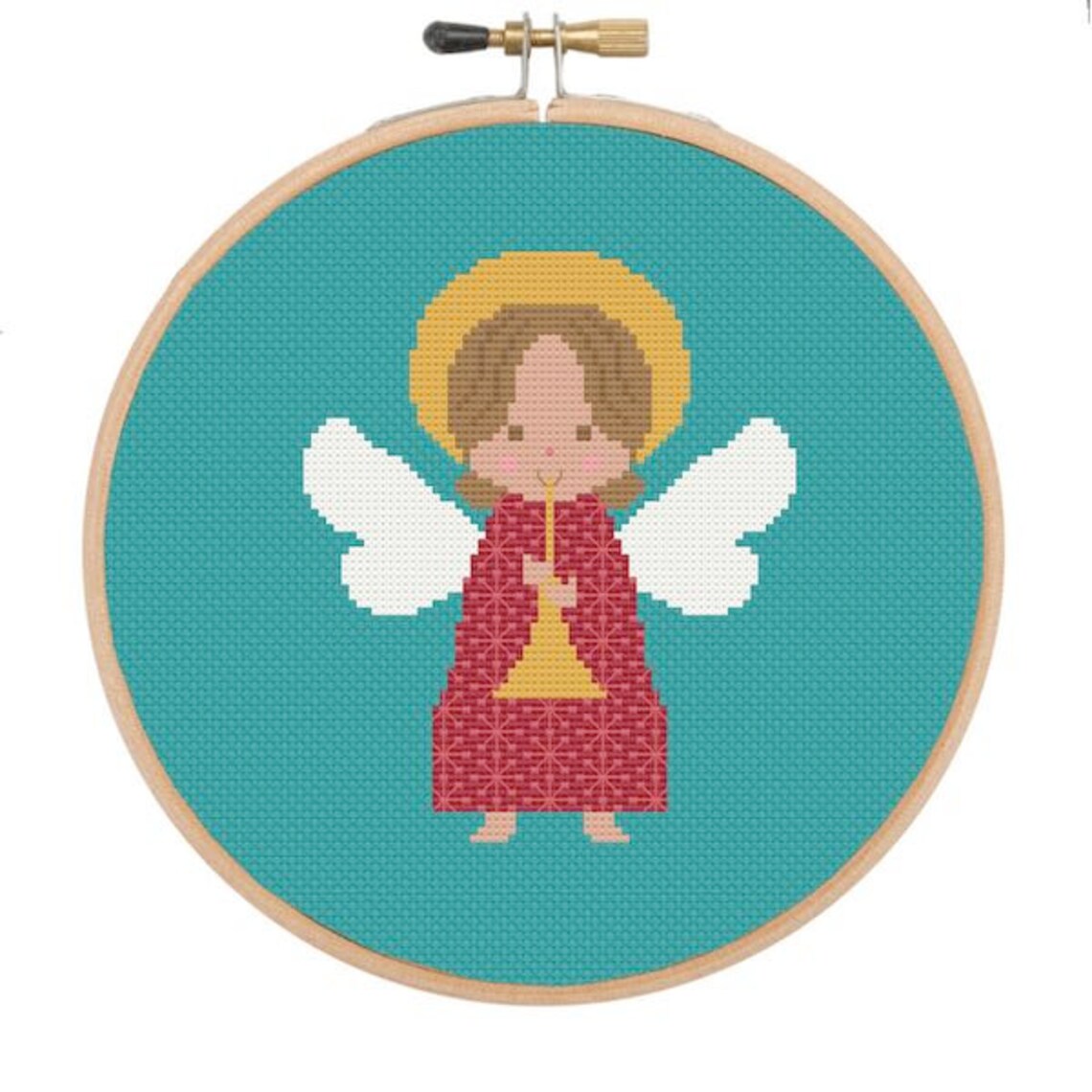 Christmas Angel Playing Trumpet - Cross Stitch Pattern (PDF) - Etsy