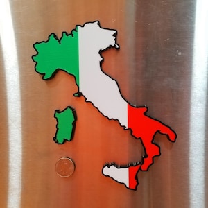 3D Printed Italy Refrigerator Magnet Includes Separate Sardinia Magnet ...