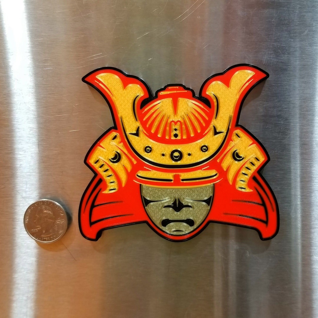 3D Printed Samurai Helmet Refrigerator Magnet - Etsy
