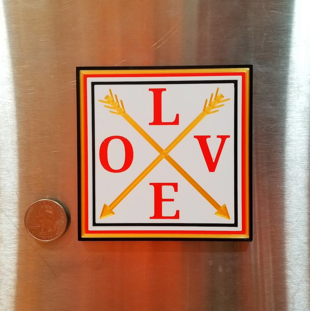 3D Printed Love With Arrows Refrigerator Magnet Perfect for Valentines ...