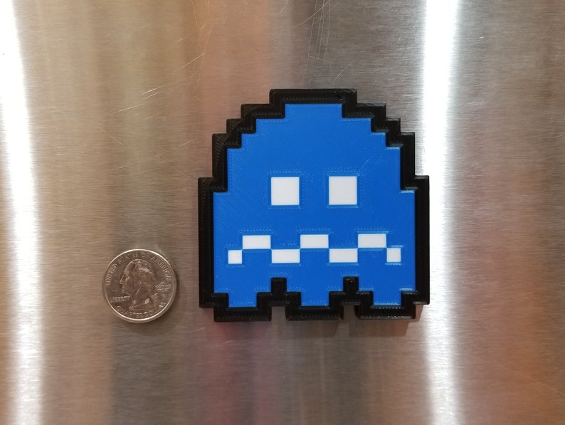 3D Printed 80s Retro 8-bit Pacman Power Pellet Ghost Fridge - Etsy New ...