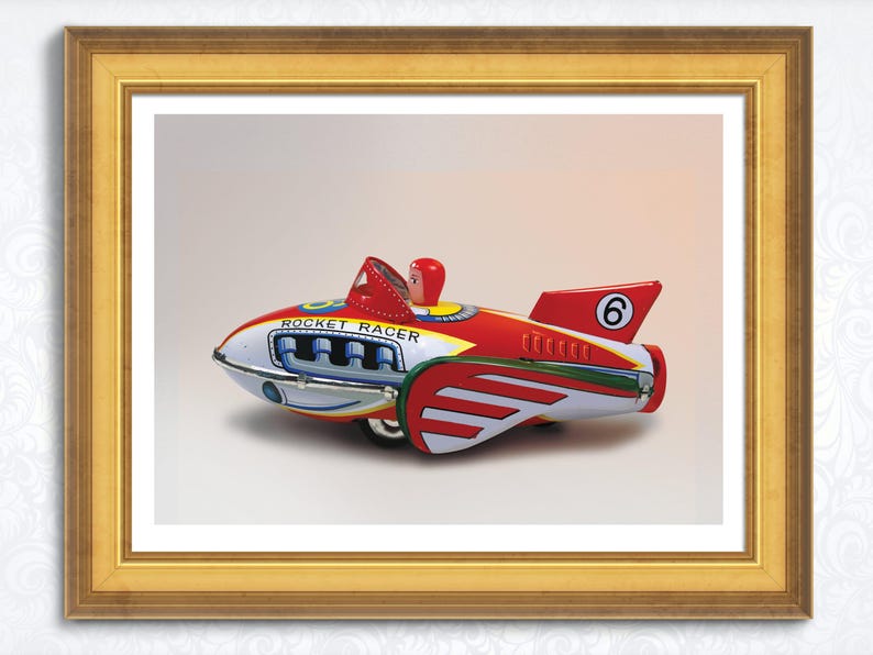Rocket Racer Tin Toy Poster – Handcrafted Digital Download, 18x24" TIFF ...