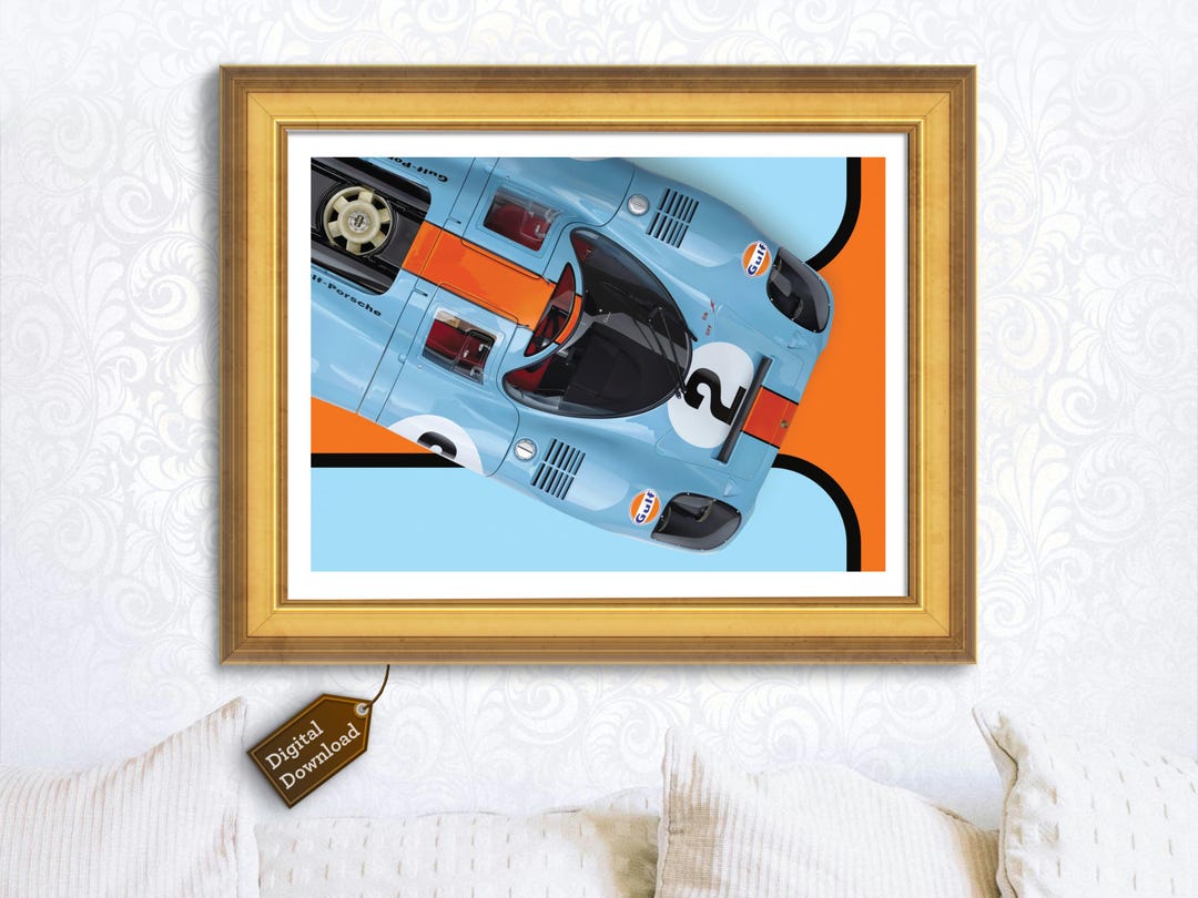 Photorealistic Porsche 917K Digital Download Poster Gulf Racing Car Art ...