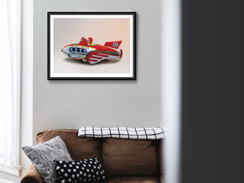 Rocket Racer Tin Toy Poster – Handcrafted Digital Download, 18x24" TIFF ...
