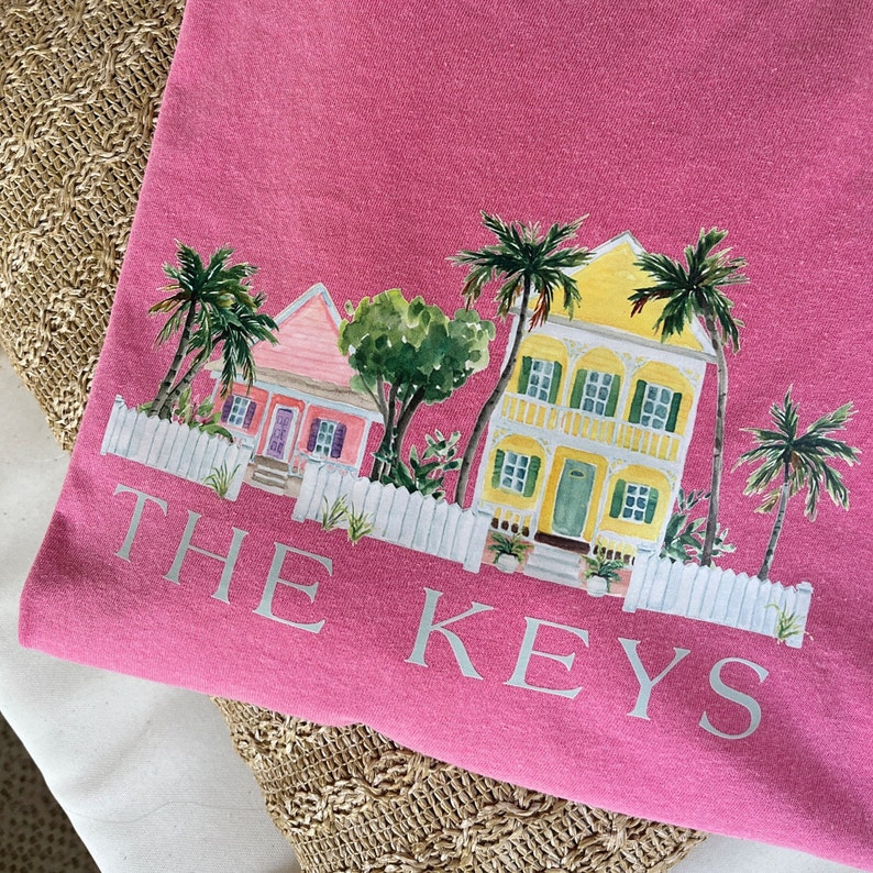 Original Watercolor Keys House Shirt, Florida Keys Beach Tee, Key West ...
