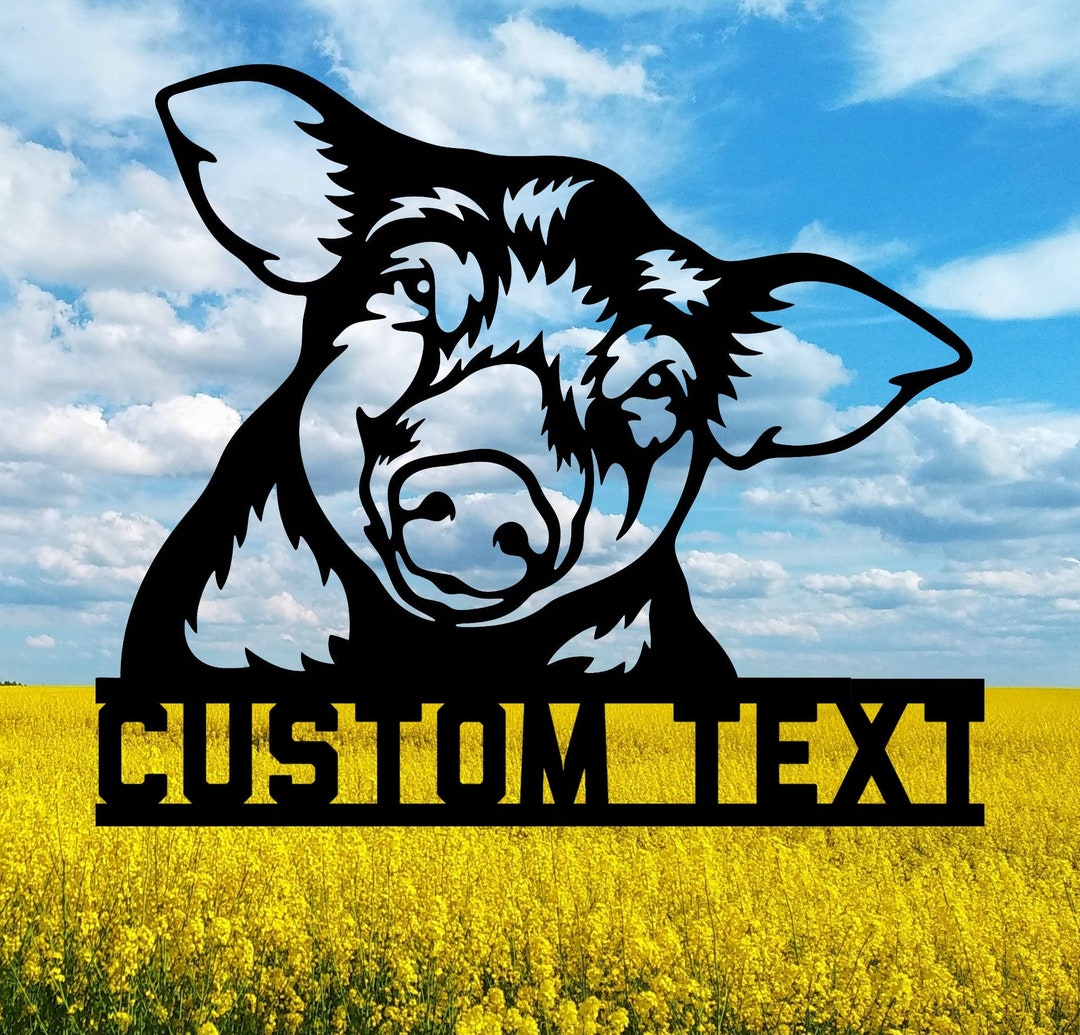 Personalized Family Farm Sign, Personalized Pig Monogram, Metal Pig ...