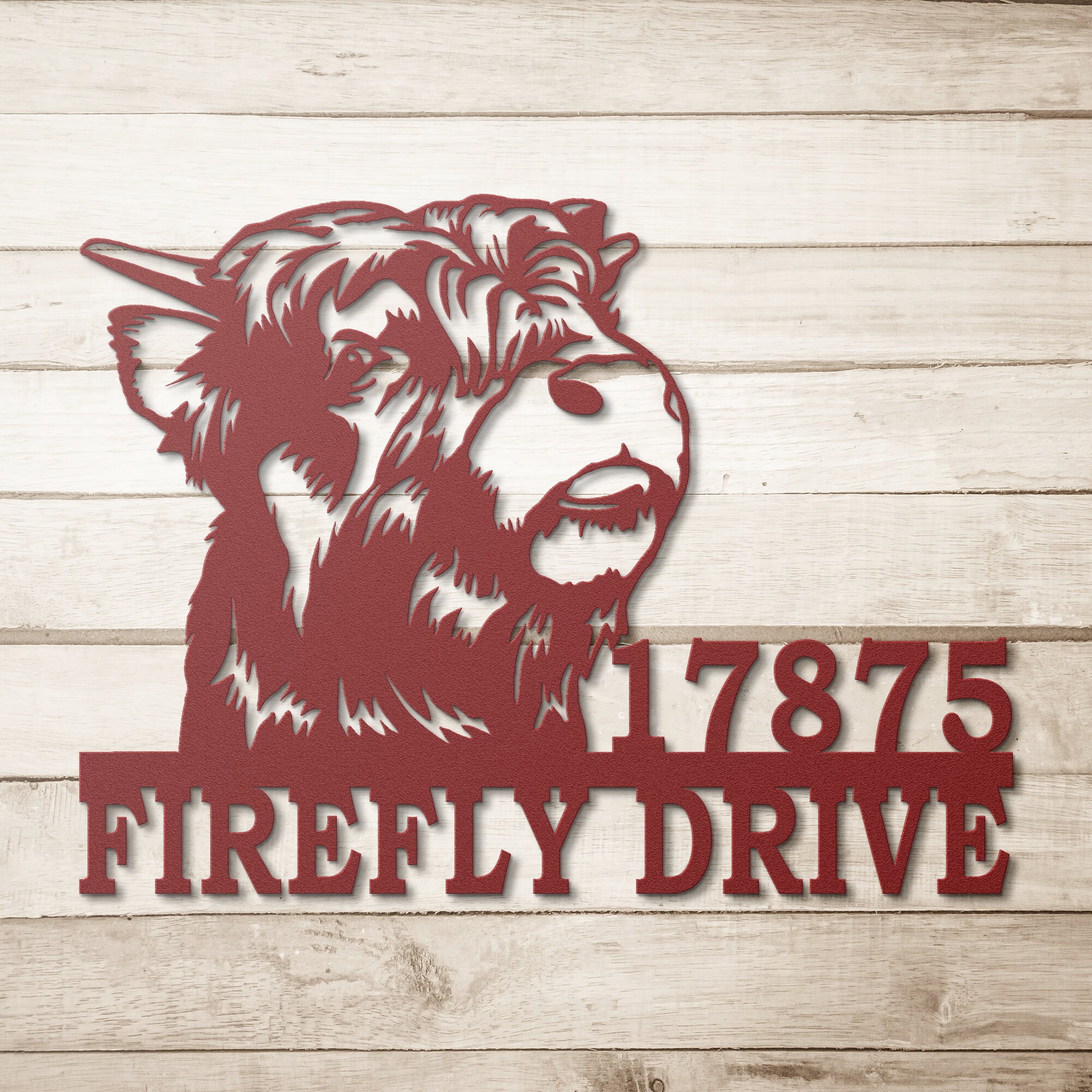 Custom Highland Cow Address Sign, Personalized Welcome Mini Cow Metal ...