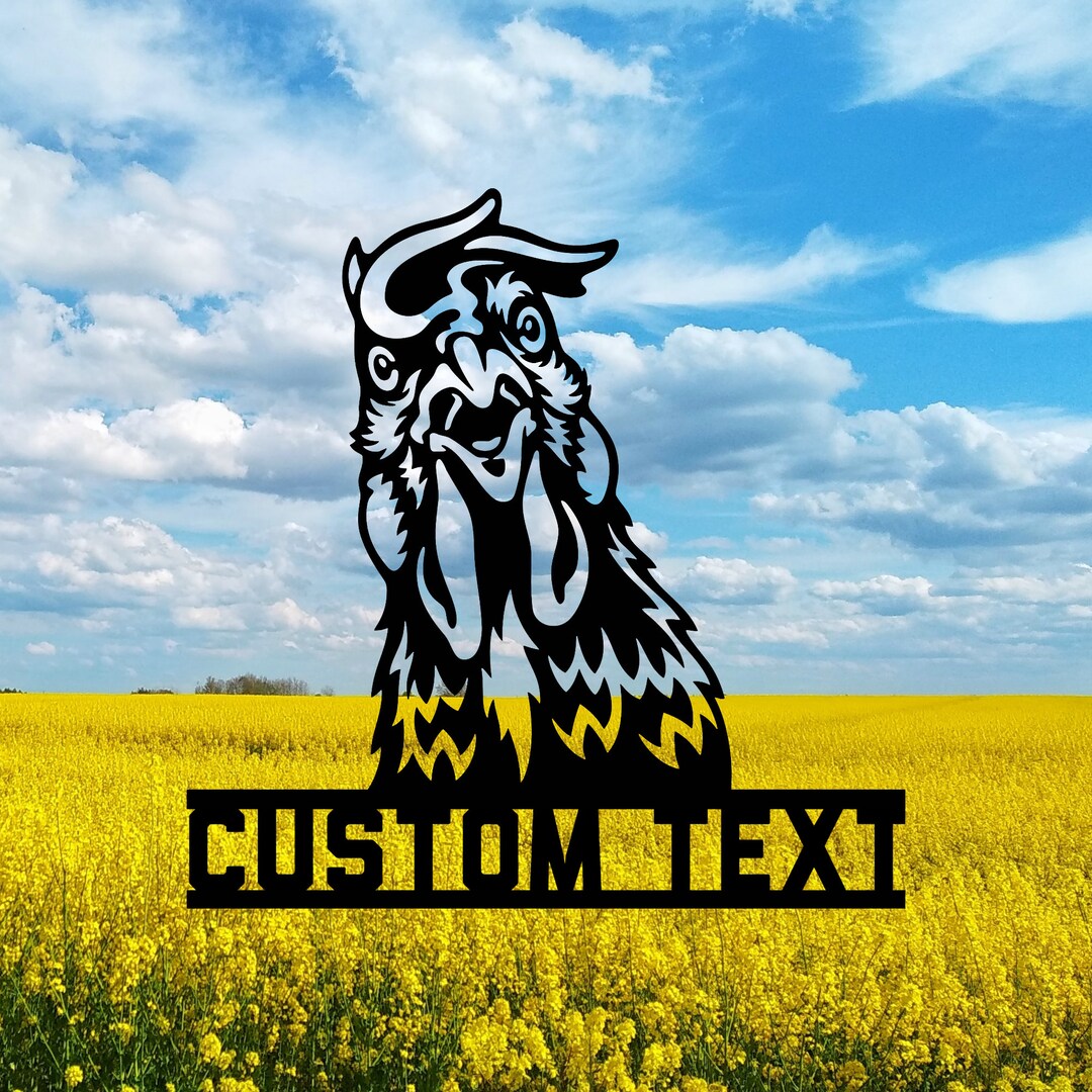 Chicken Coop Farm Sign, Rooster Ranch Metal Sign, Custom Hen Sign ...