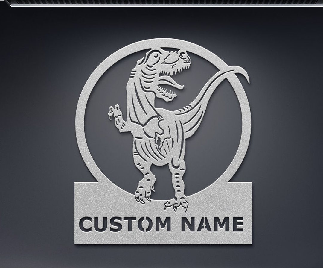 Personalized Dinosaur Name Sign, Dinosaur Wall Art, Custom Dinosaur Art ...