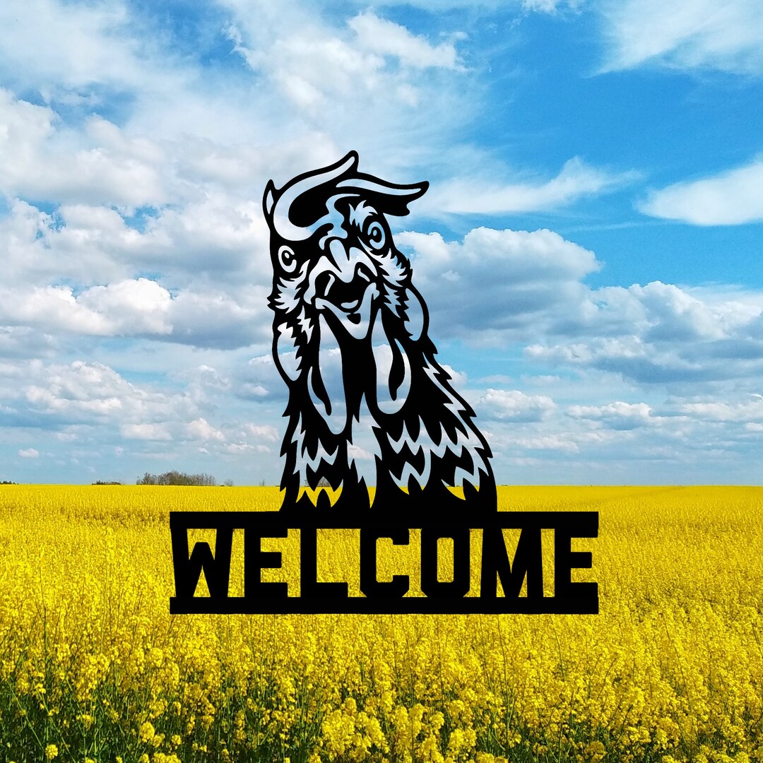 Welcome Chicken Sign Chicken Farm Sign Chicken Signs for - Etsy