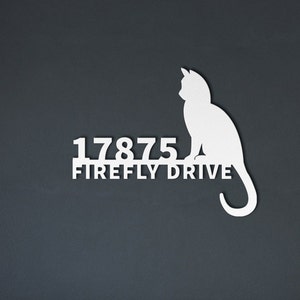 House Number Sign, Metal Feline House Number, Custom Number Sign ...