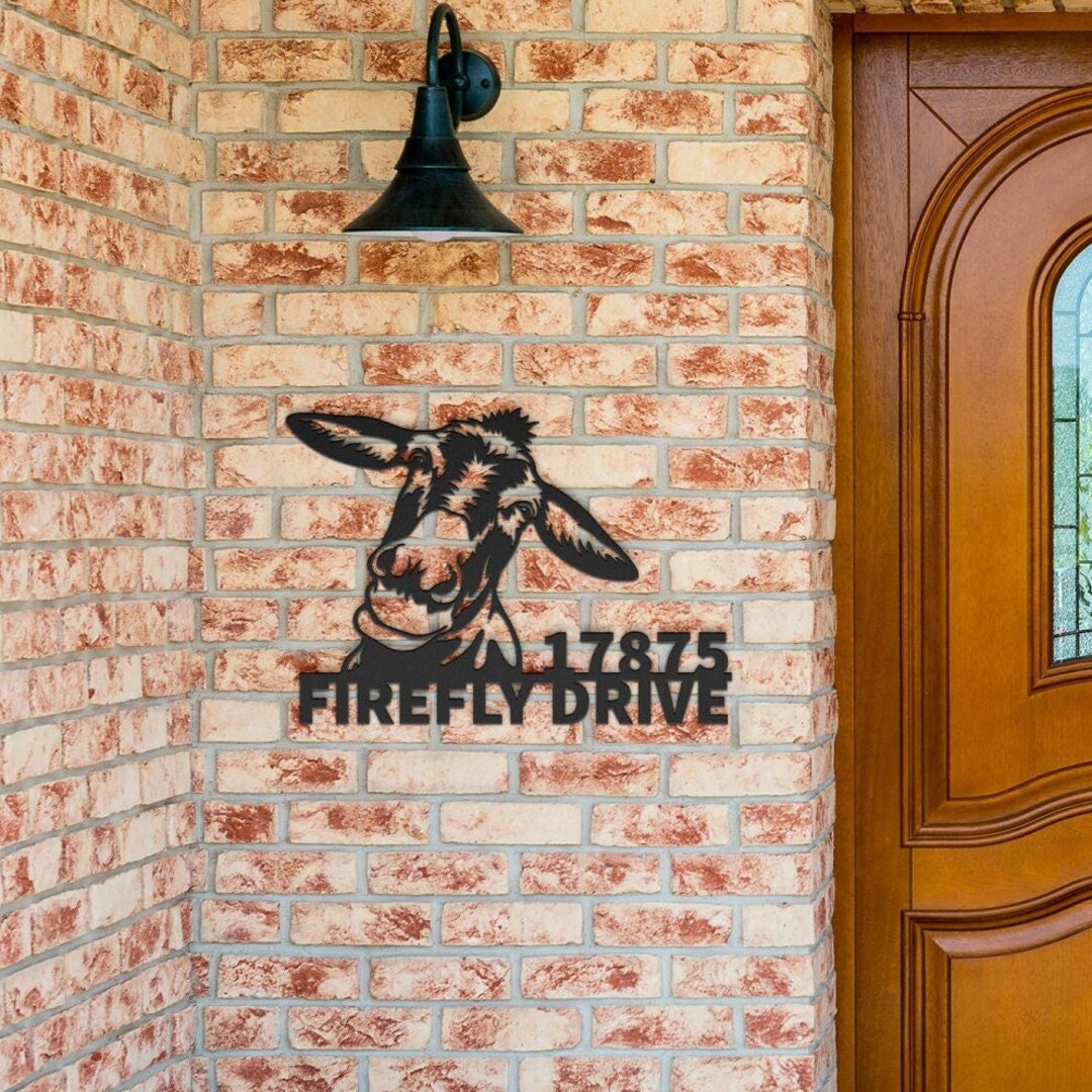 House Number Sign, Metal Burro House Number, Custom Number Sign ...