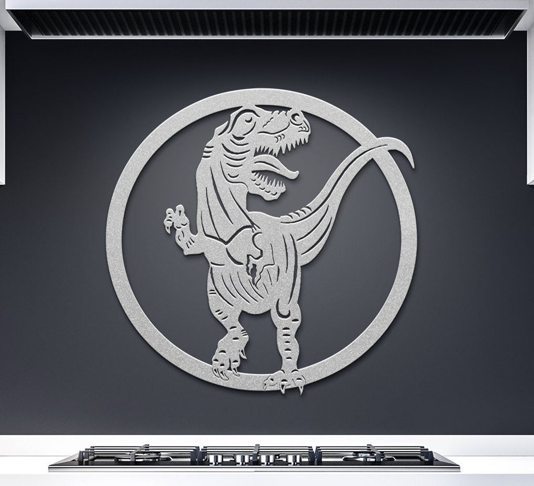 Tyrannosaurus Rex Wall Art, T-rex Metal Sign, Metal Wall Dinosaur ...