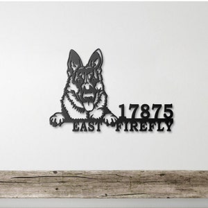 Custom German Shepherd Address Sign, Personalized Welcome German ...
