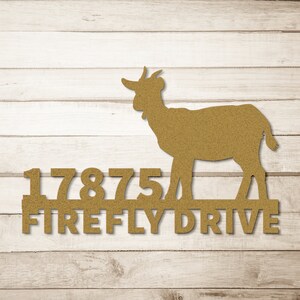 House Number Sign, Metal Pygmy Goat House Number, Custom Goat Number ...