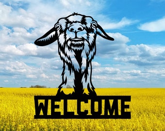 Cute Goat Metal Sign - Etsy