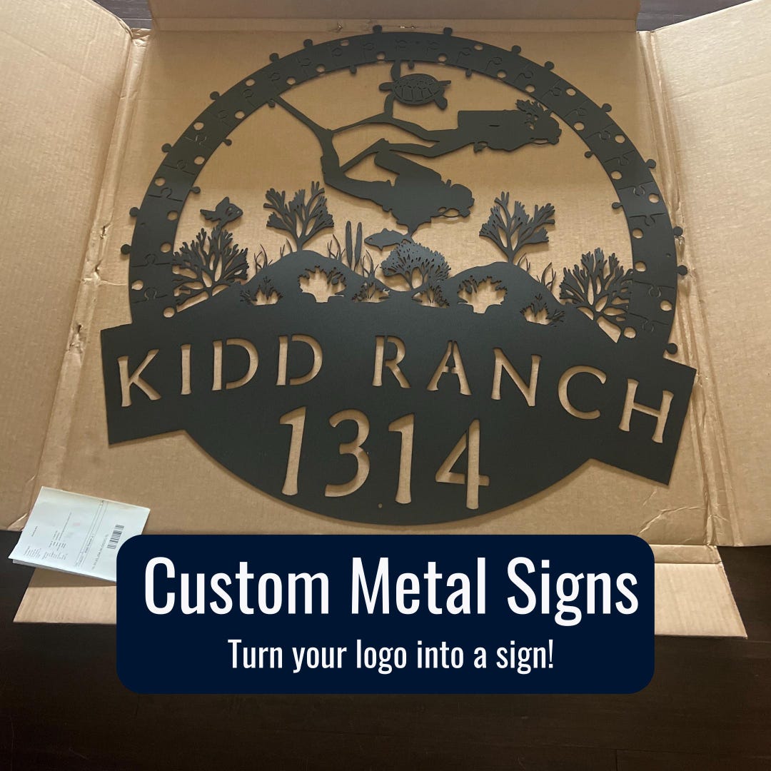 Custom Metal Sign, 16 Gauge Custom Metal Logo Sign, Your Custom Text ...