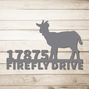 House Number Sign, Metal Pygmy Goat House Number, Custom Goat Number ...